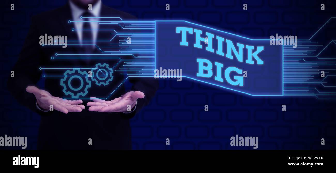 Conceptual caption Think Big. Business approach To plan for something ...