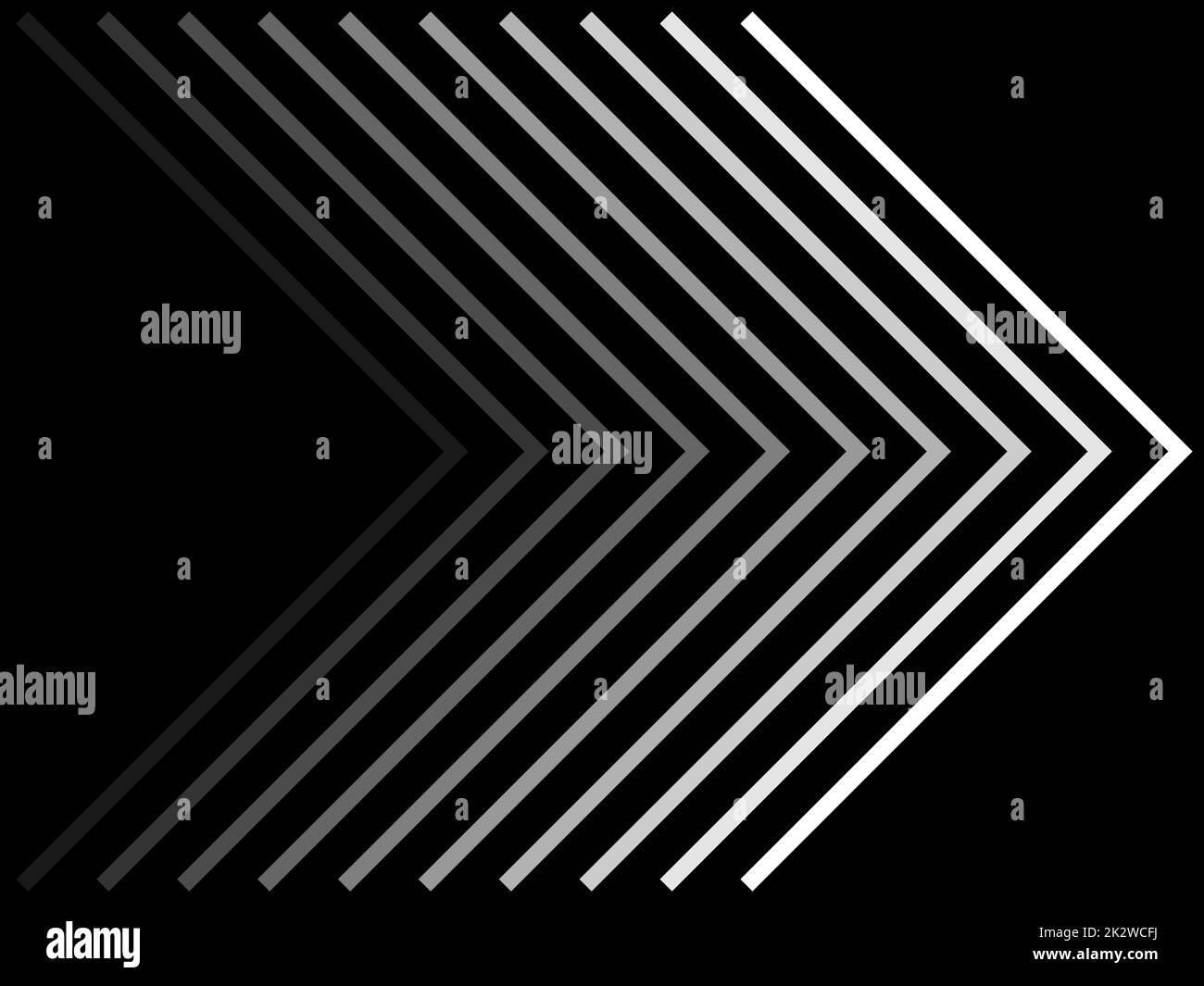 White arrow banner on black showing right direction Stock Photo - Alamy