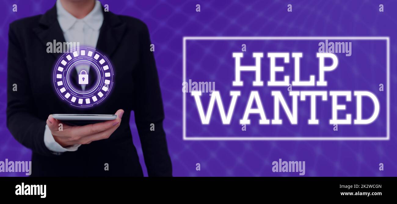 Inspiration showing sign Help Wanted. Business showcase advertisement ...