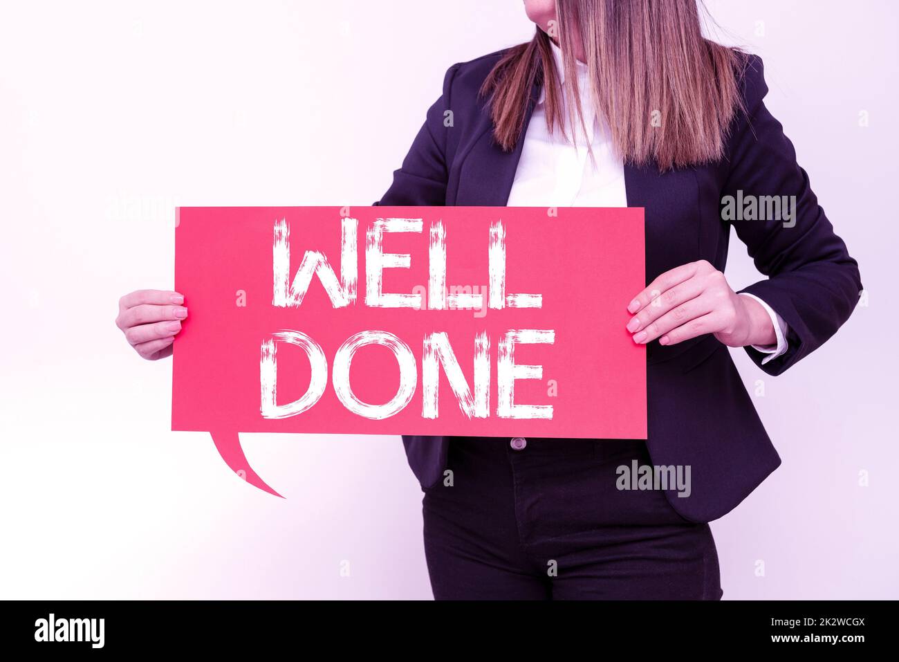 Writing displaying text Well Done. Business overview Peform accurately ...