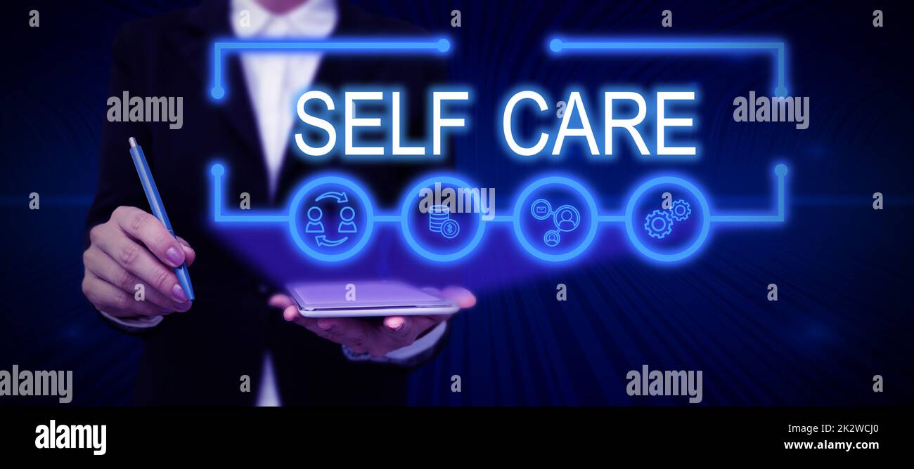 Writing displaying text Self Care. Internet Concept Give comfort to ...