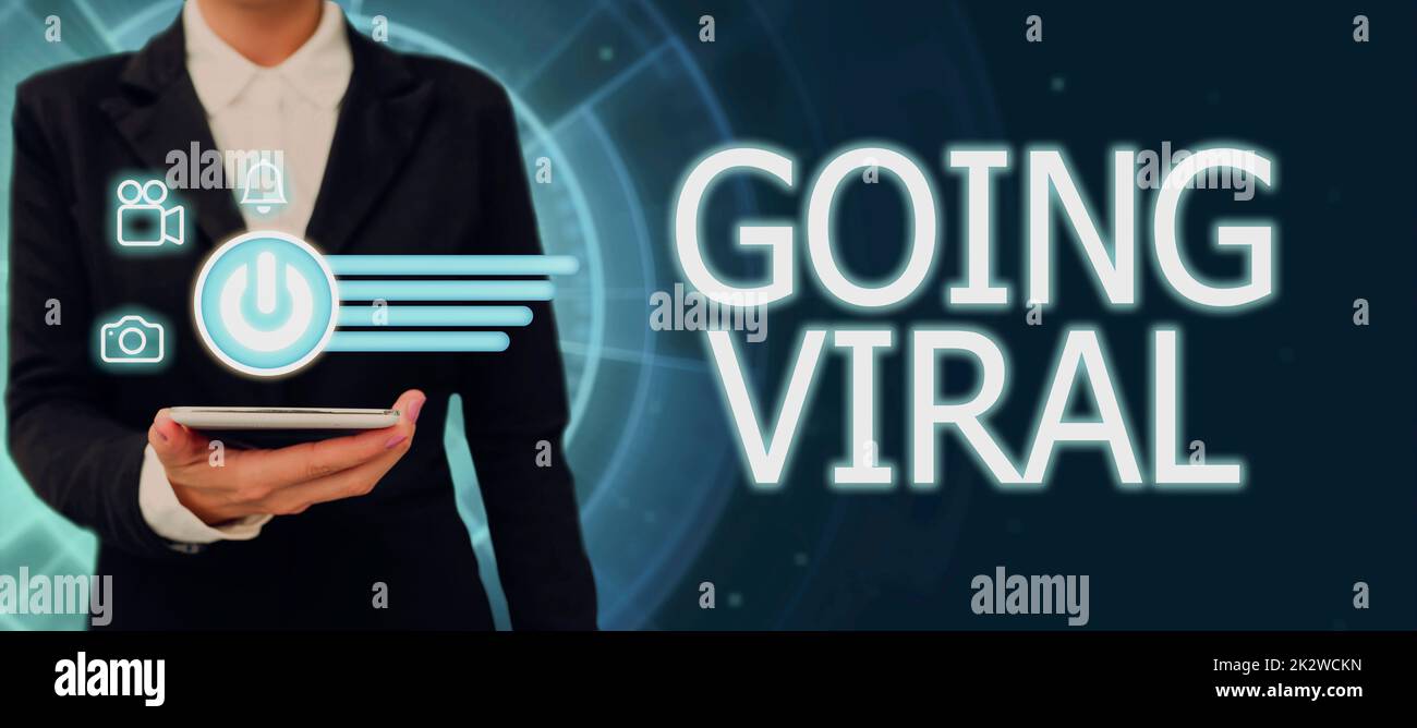 Text showing inspiration Going Viral. Concept meaning image video or ...