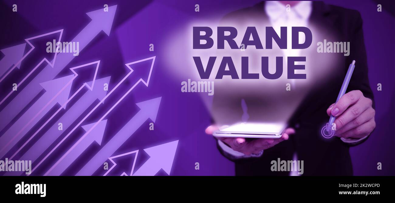 Text showing inspiration Brand Value. Business concept company ...