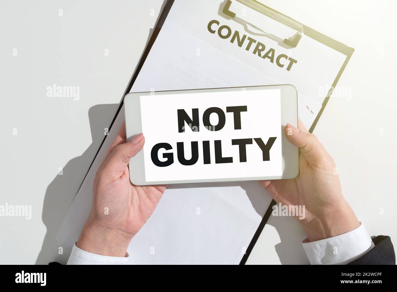 Handwriting text Not Guilty. Internet Concept someone is innocent didnt ...