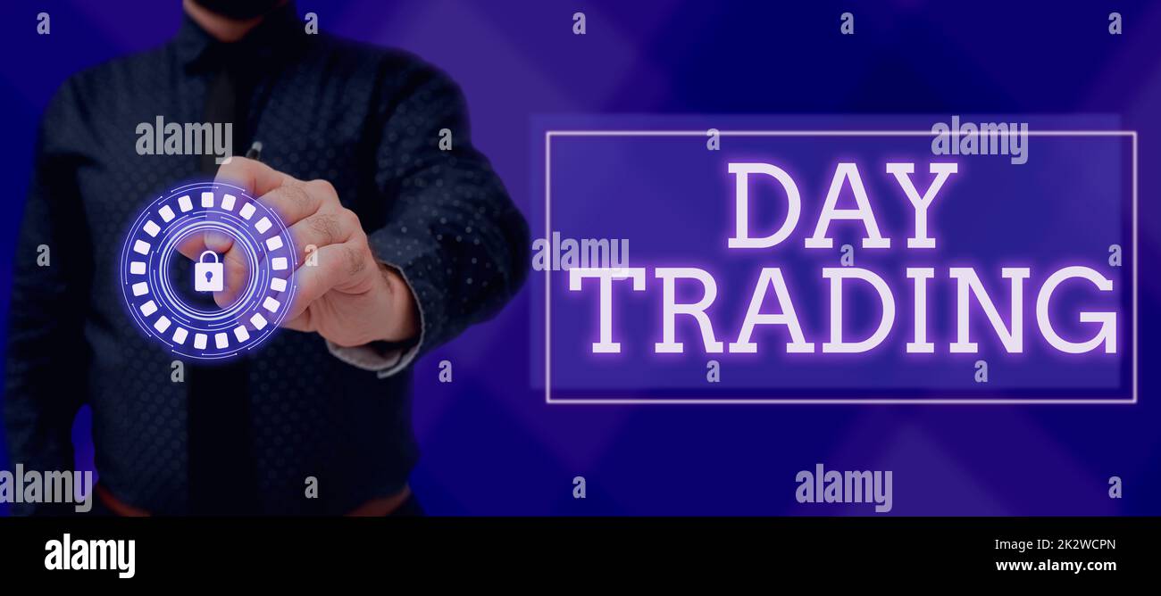 Text caption presenting Day Trading. Word Written on securities ...