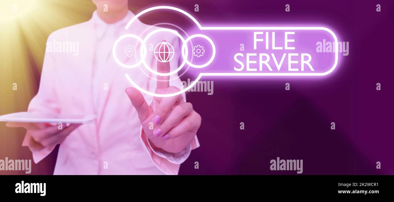 Sign Displaying File Server Business Approach Device Which Controls Access To Separately Stored