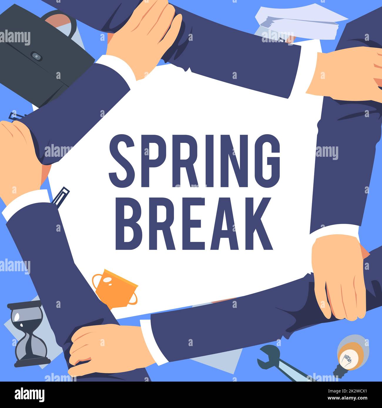 Inspiration showing sign Spring Break. Business showcase Vacation ...