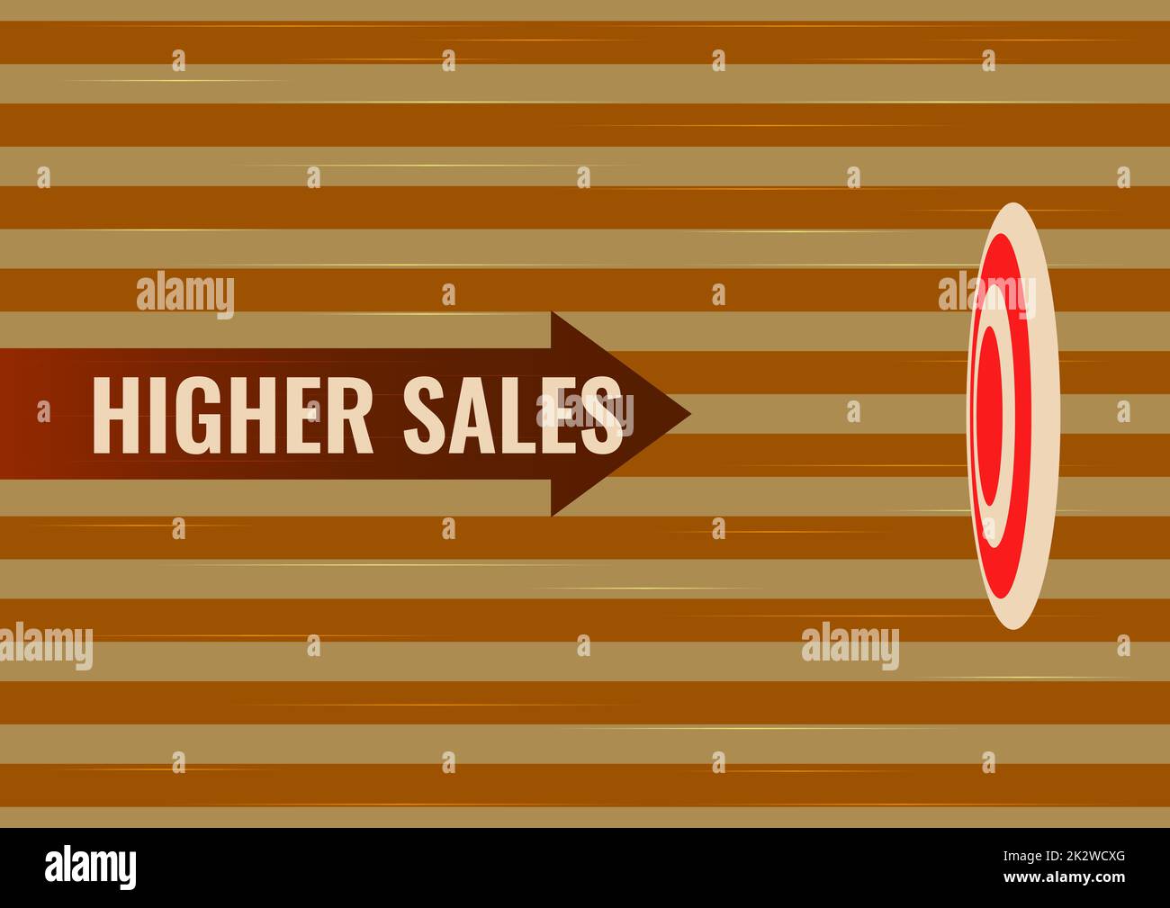Text caption presenting Higher Sales. Business concept The average sold ...