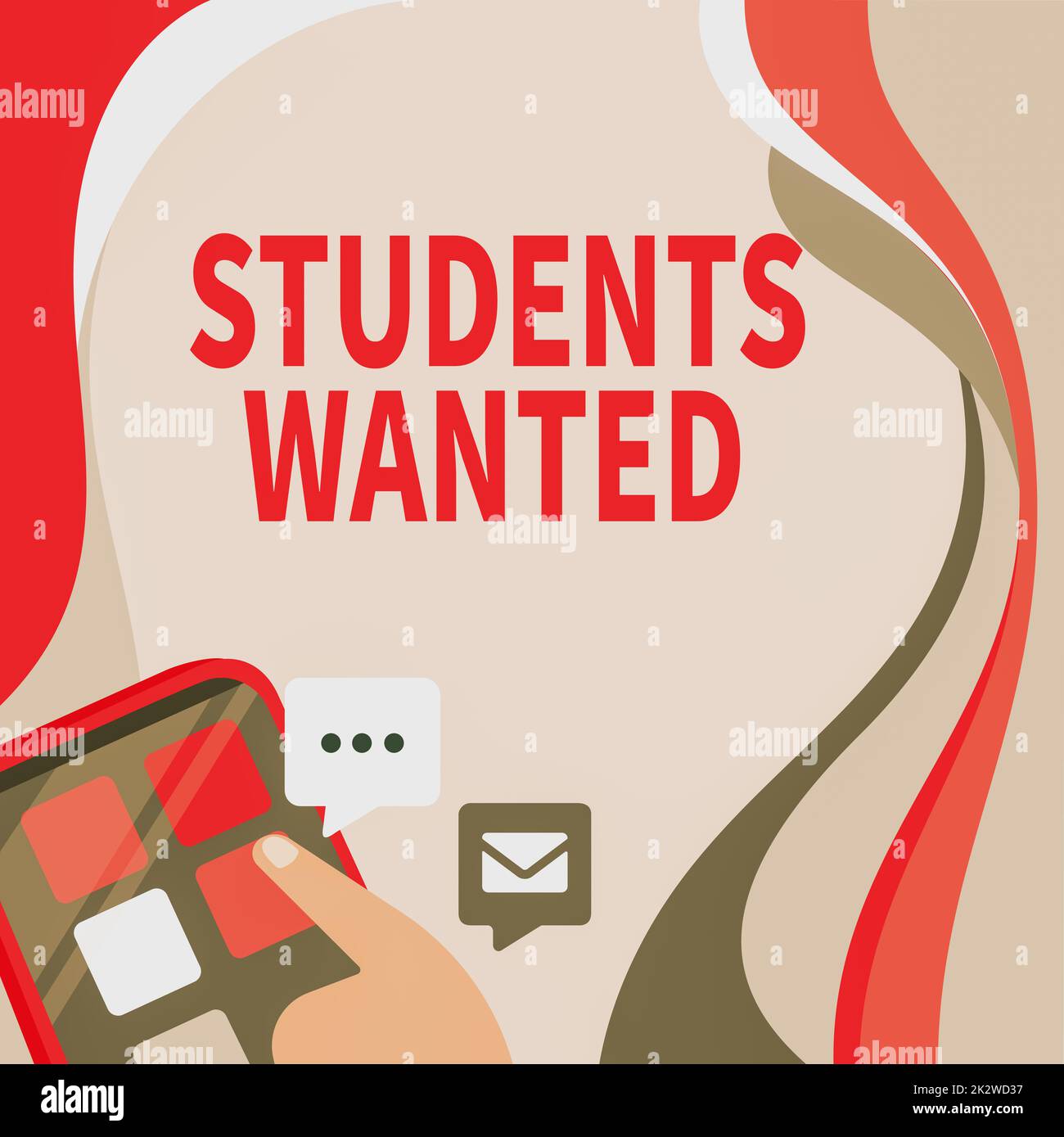 Conceptual caption Students Wanted. Business showcase list of things ...