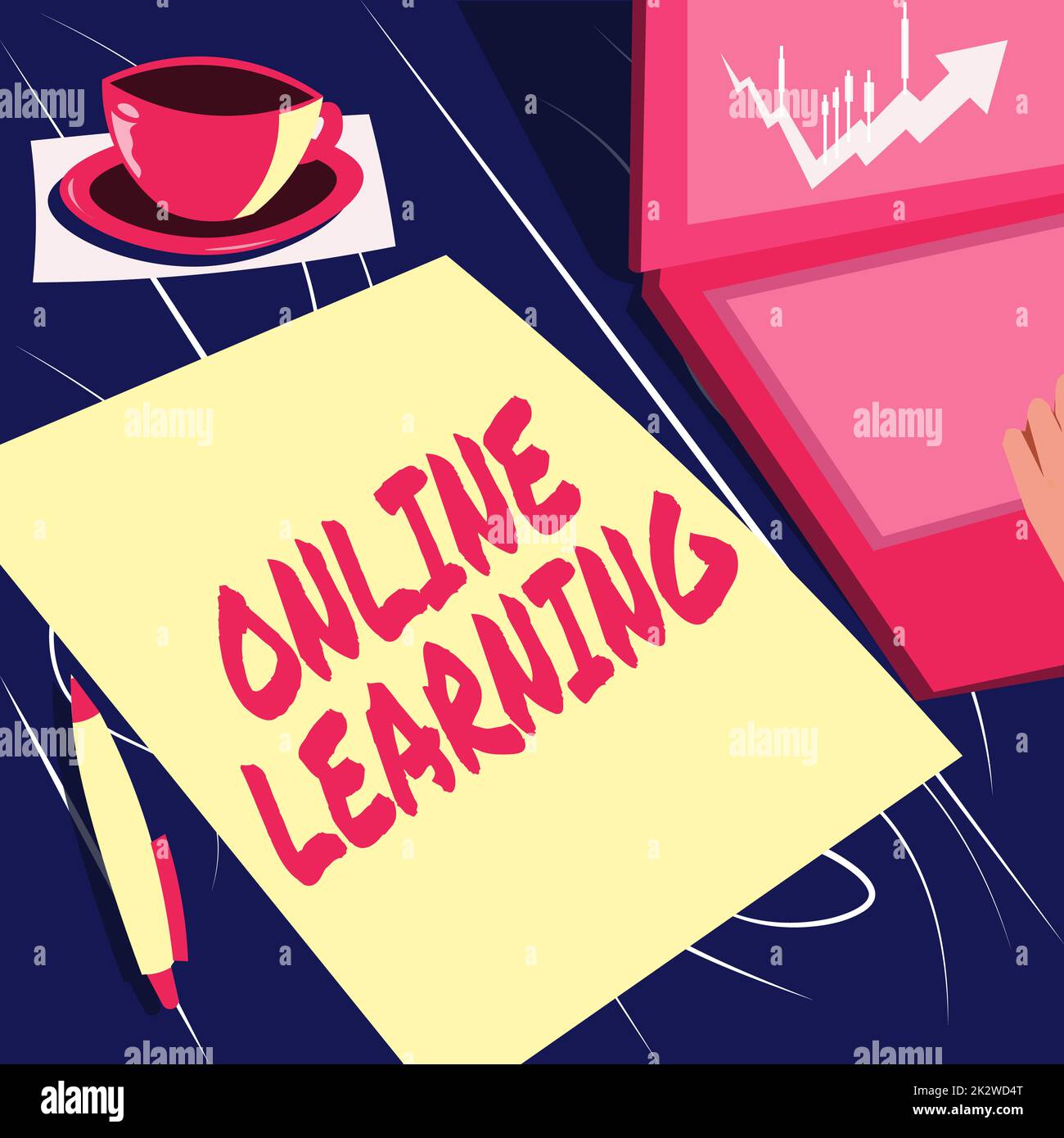 Sign displaying Online Learning. Business idea Larning with the ...