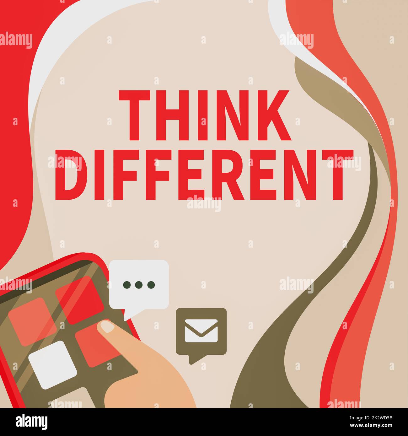 Conceptual display Think Different. Business showcase be unique with ...