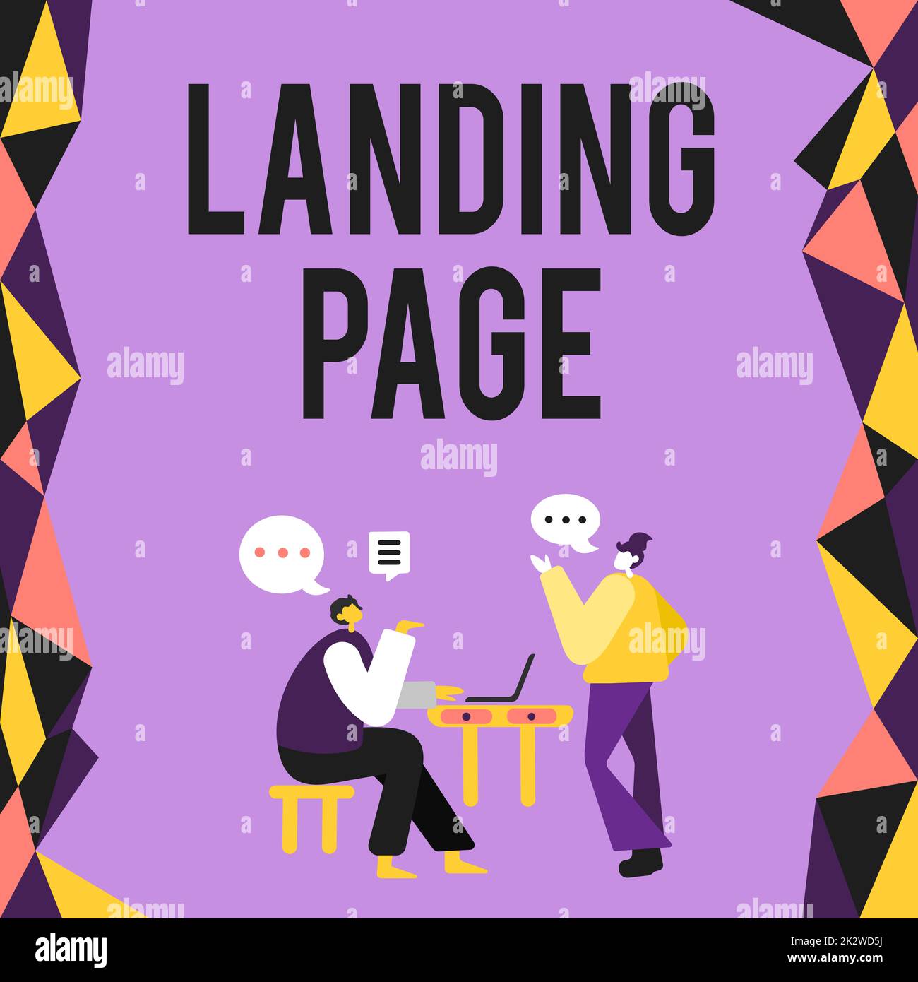 Inspiration showing sign Landing Page. Word for Website accessed by ...