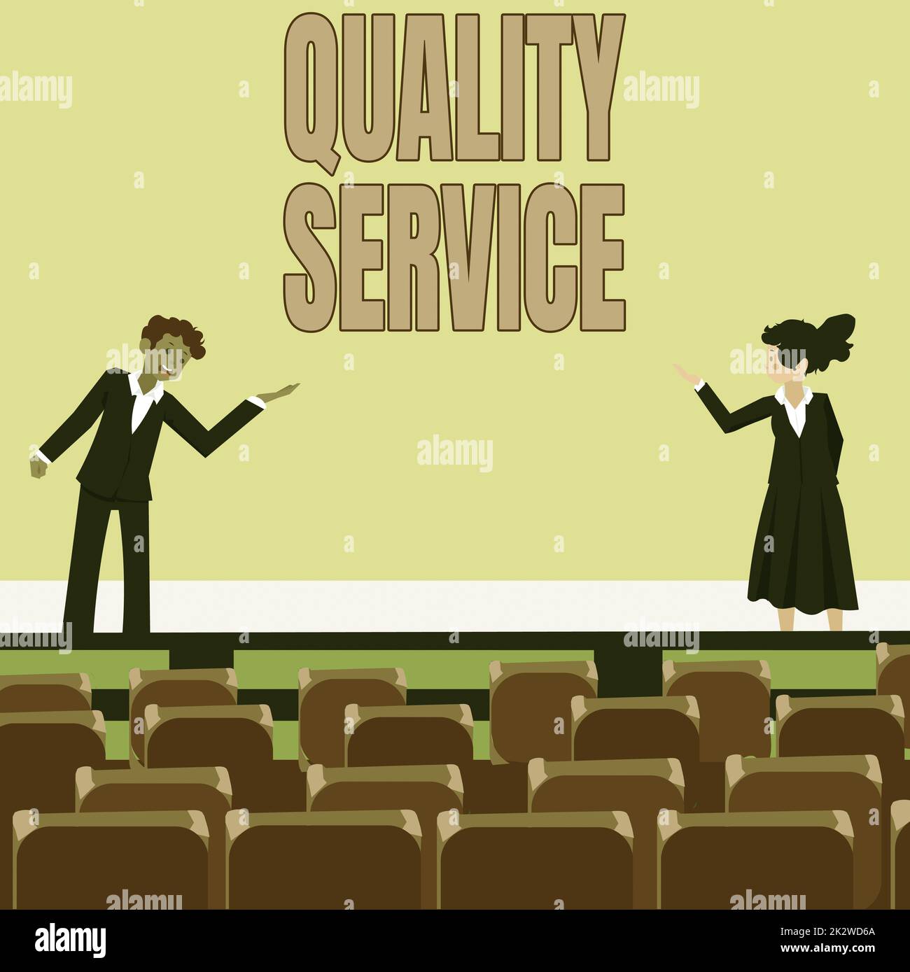 Hand writing sign Quality Service. Word Written on how well delivered ...