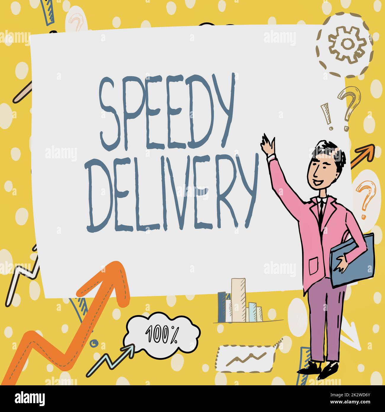 Hand writing sign Speedy Delivery. Word for provide products in fast ...