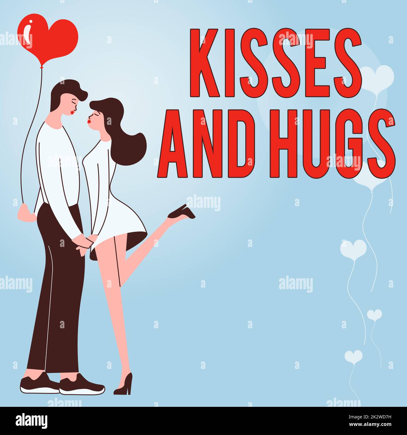 Text showing inspiration KISSES AND HUGS. Business overview Sign of ...