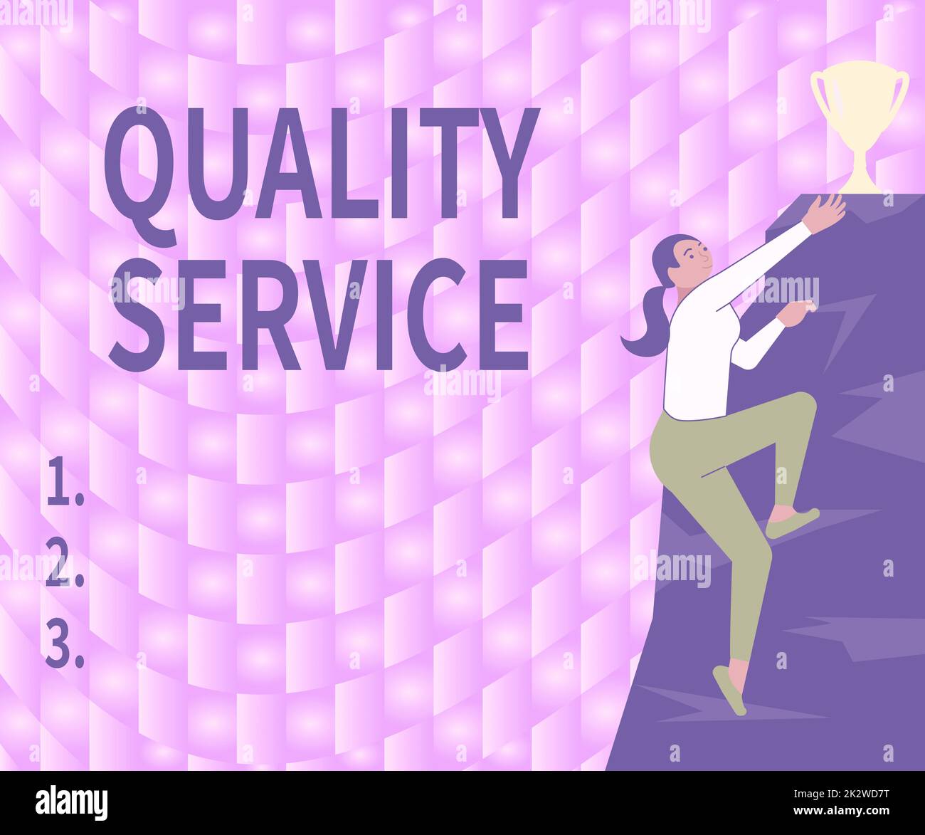 Text caption presenting Quality Service. Word for how well delivered ...