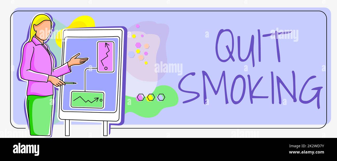 Sign displaying Quit Smoking. Word for Discontinuing or stopping the ...