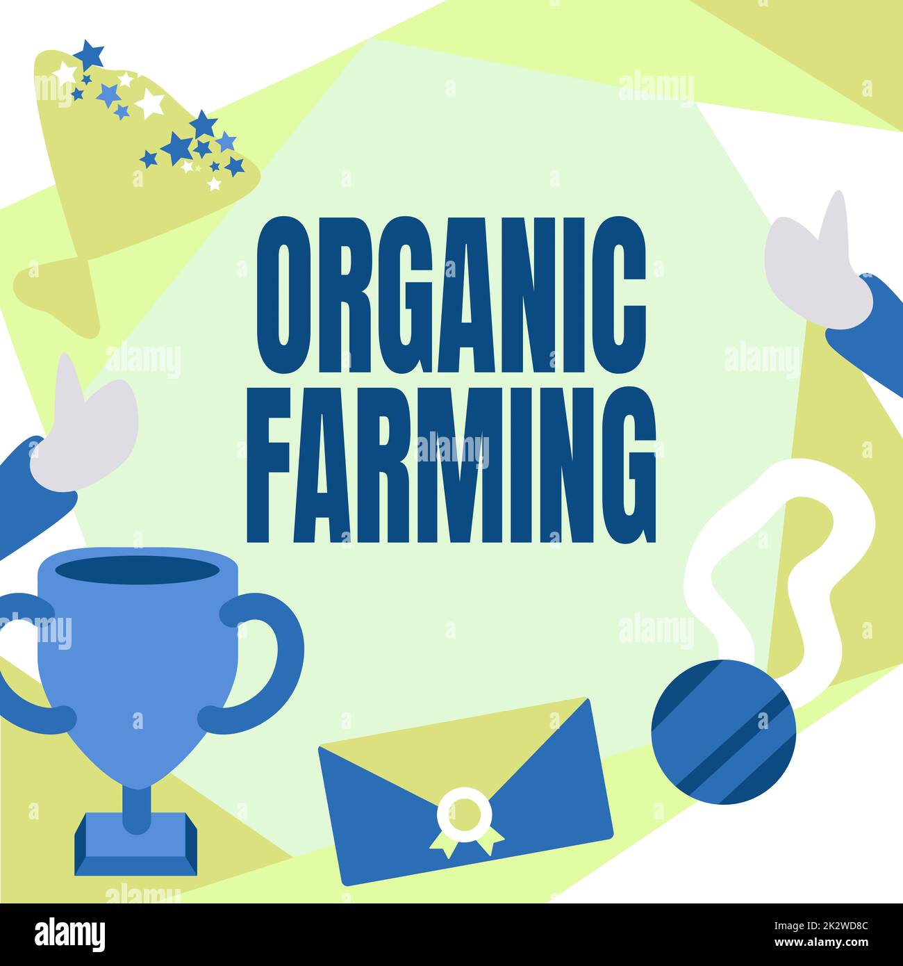 Text caption presenting Organic Farming. Internet Concept an integrated ...