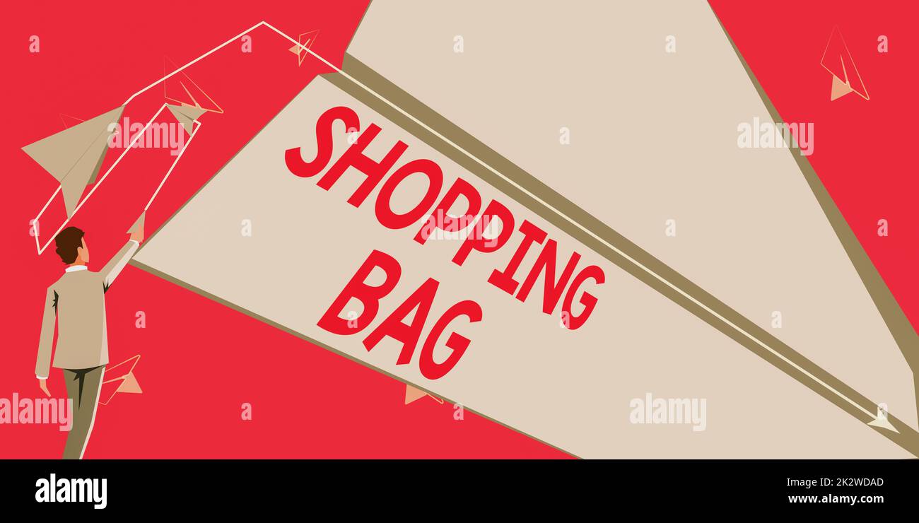 Text sign showing Shopping Bag. Internet Concept Containers for ...