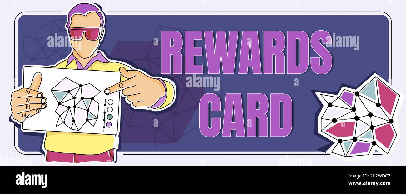 Text showing inspiration Rewards Card. Word Written on Help earn cash ...