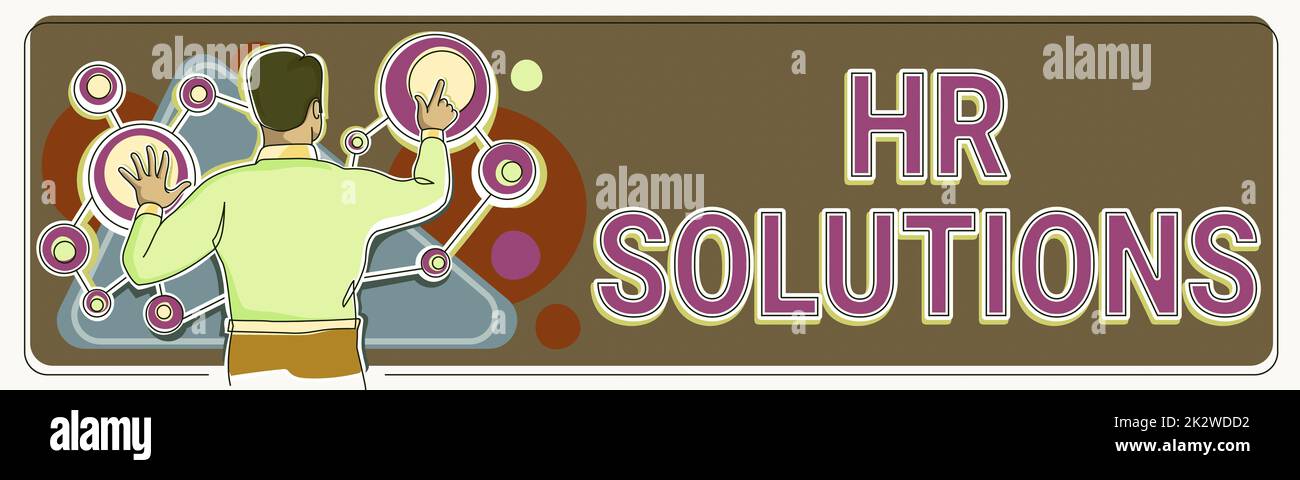 Hand writing sign Hr Solutions. Business showcase Outsourced Human ...