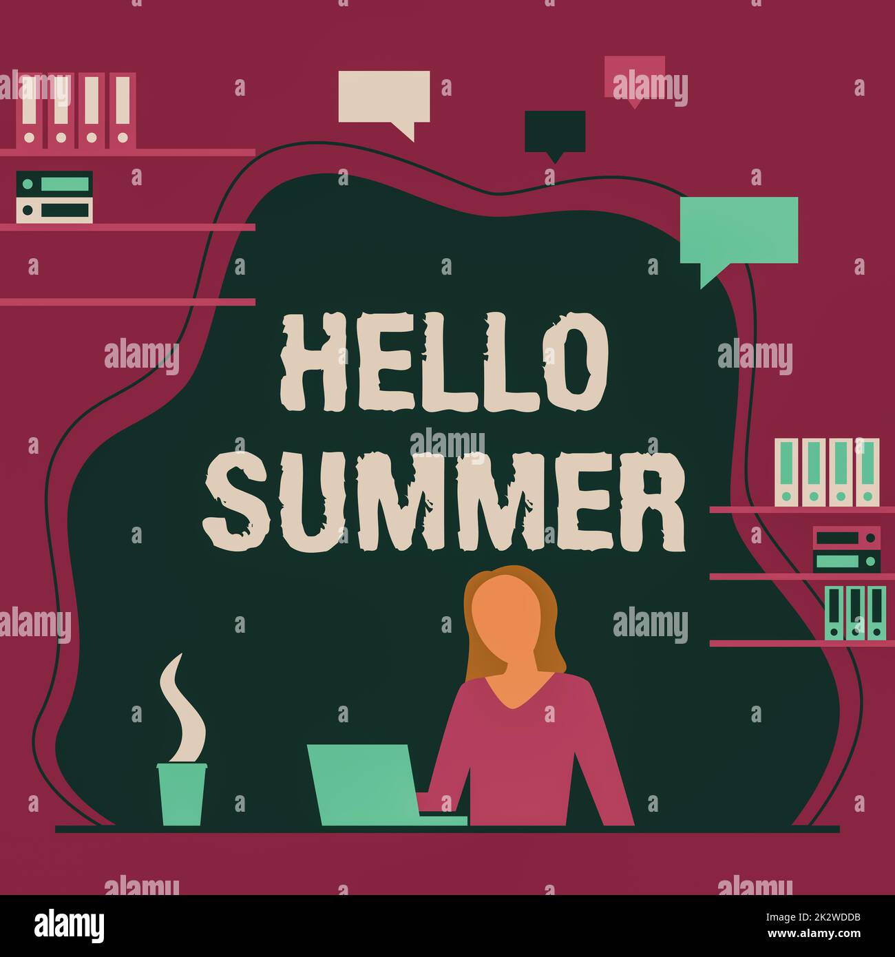 Text caption presenting Hello Summer. Business approach Welcoming the ... Text caption presenting Hello Summer. Business approach Welcoming the ...
