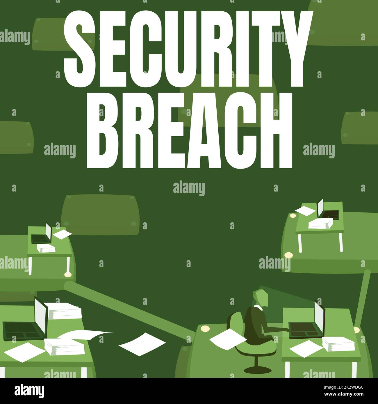 Sign displaying Security Breach. Word for incident that results in ...