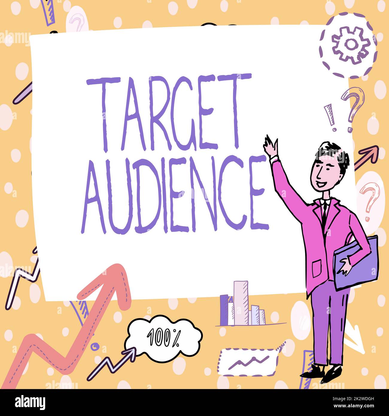 Text caption presenting Target Audience. Business overview category of ...
