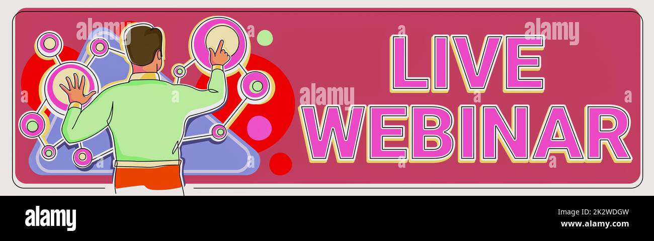 Writing displaying text Live Webinar. Business overview Interactive ...