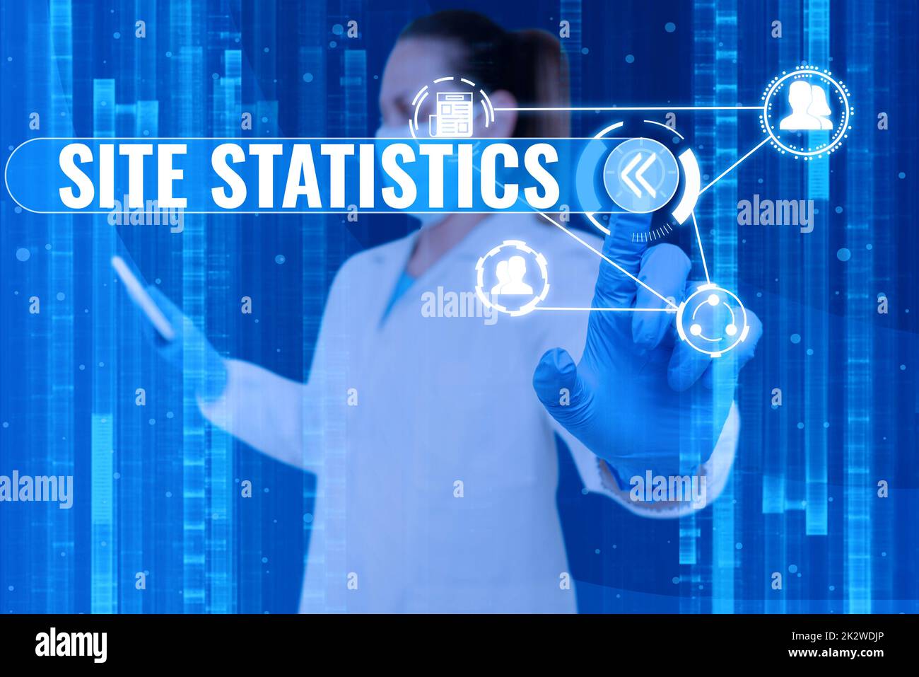 Text sign showing Site Statistics. Word Written on measurement of ...