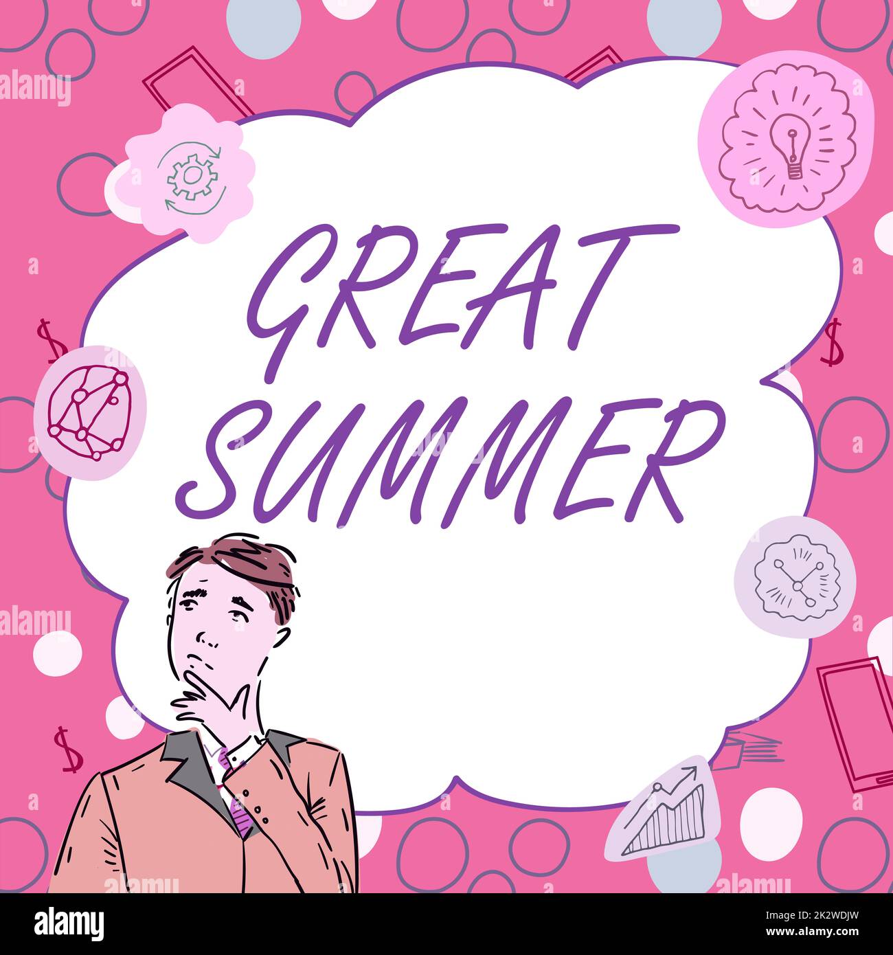 Text showing inspiration Great Summer. Concept meaning Having Fun Good ...