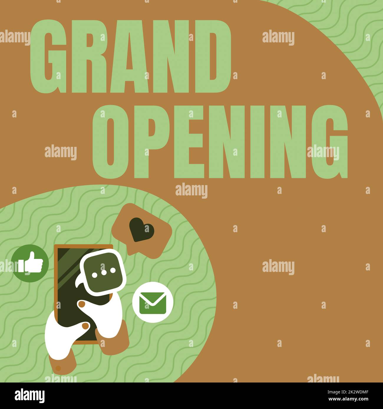 Text caption presenting Grand Opening. Concept meaning Ribbon Cutting ...