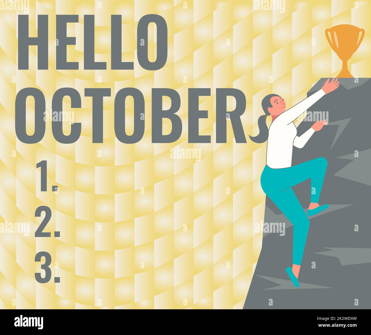 Inspiration showing sign Hello October. Business concept Last Quarter ...