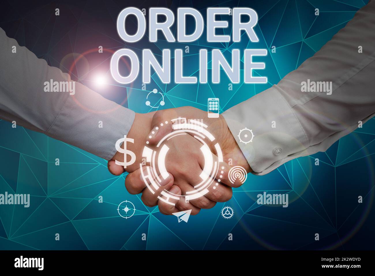 Text sign showing Order Online. Concept meaning Buying goods and ...