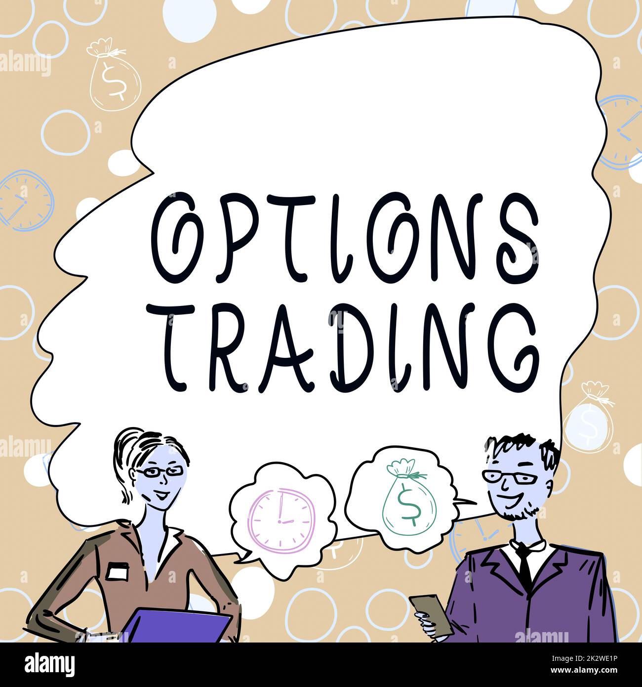 Handwriting text Options Trading. Business approach Different options ...