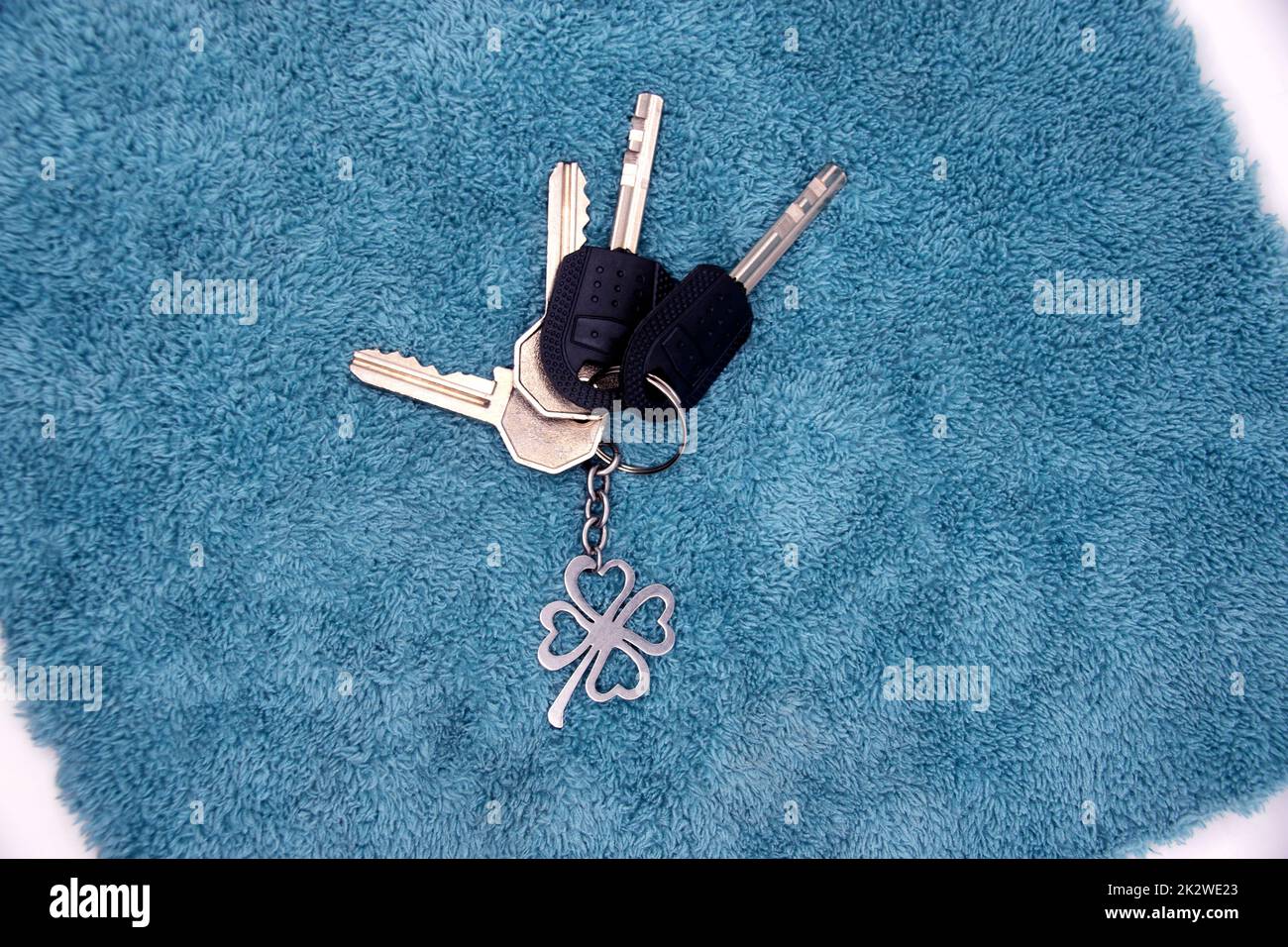 A bunch of keys with a keychain Stock Photo - Alamy