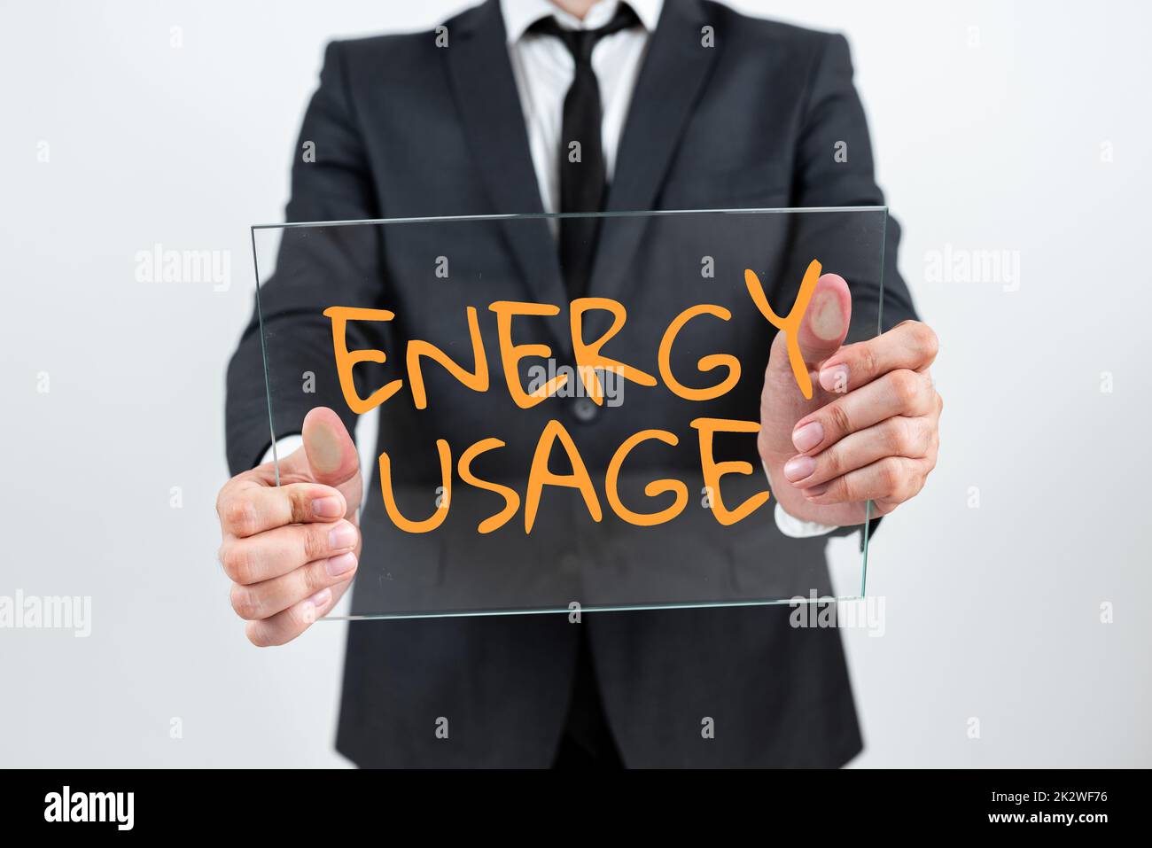 Hand writing sign Energy Usage. Business concept Amount of energy ...