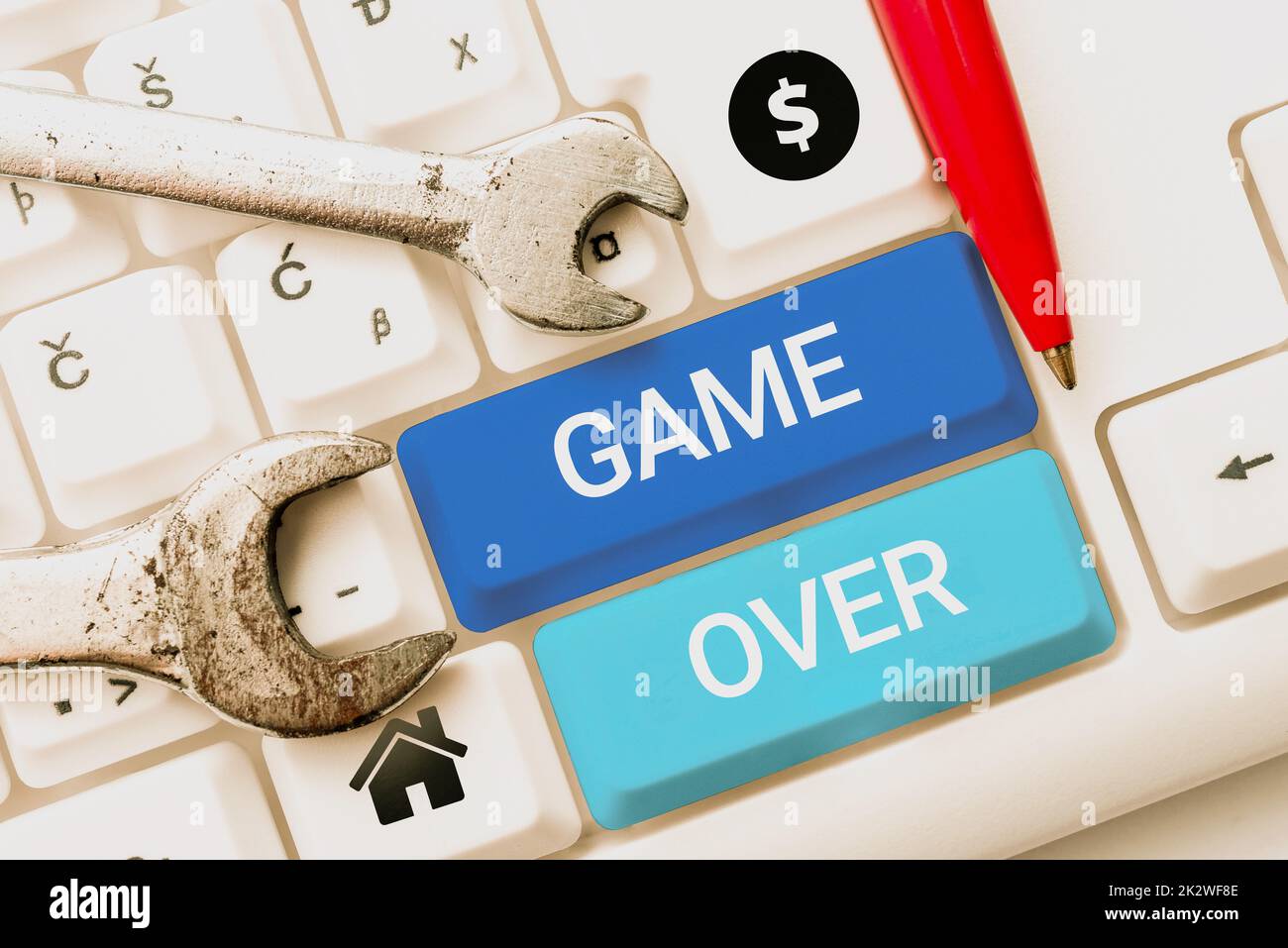 Text sign showing Game Over. Conceptual photo A situation in a ...