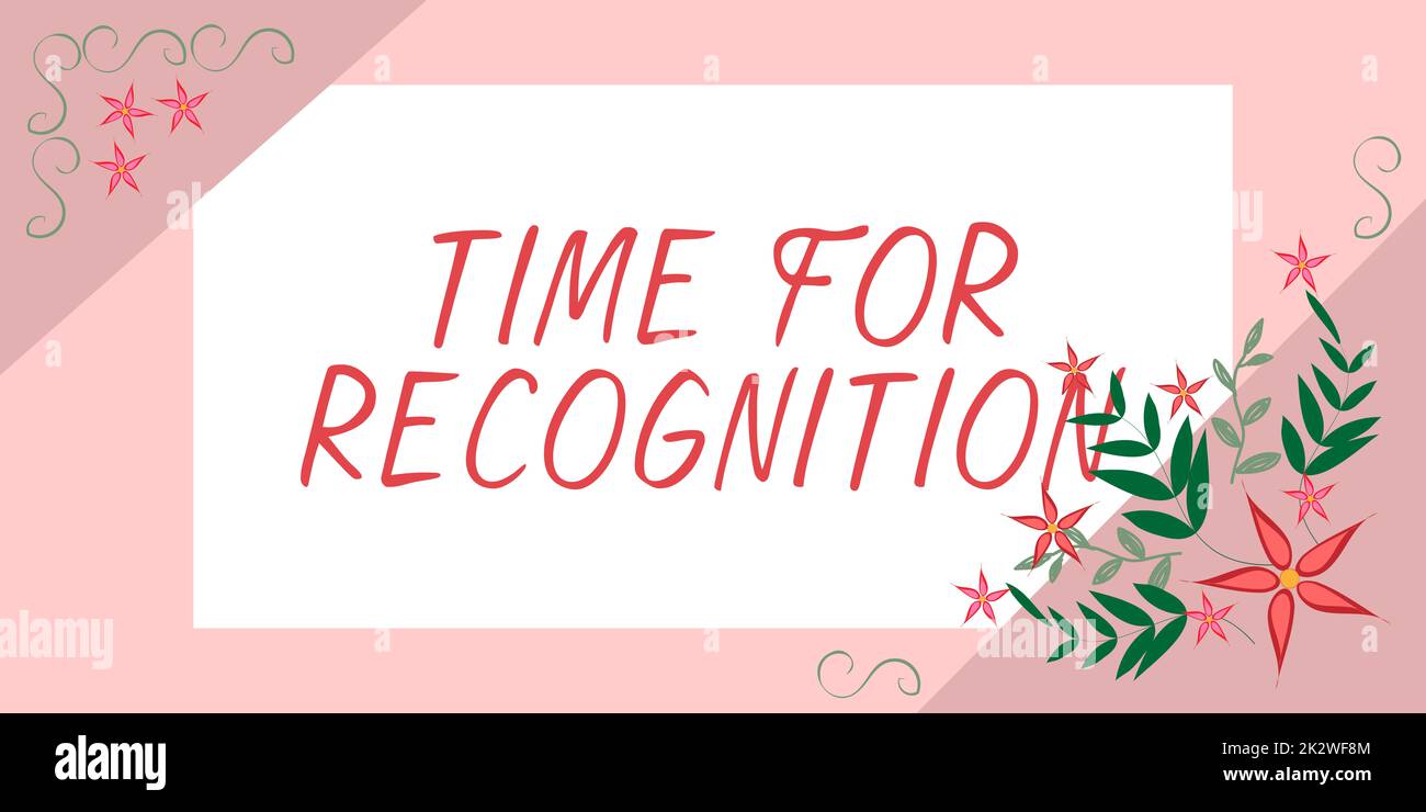 Conceptual display Time For Recognition. Business showcase ...