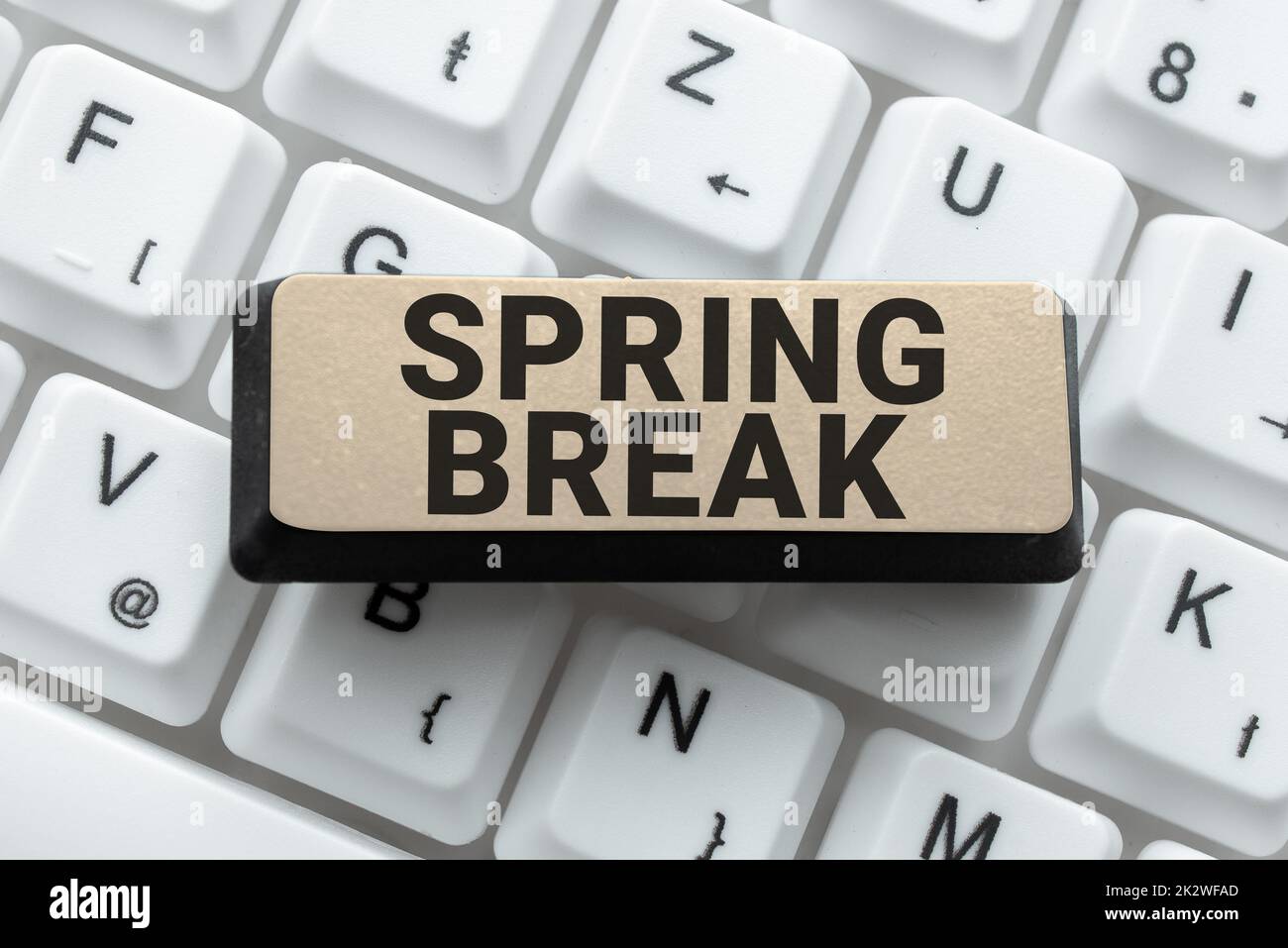 Text caption presenting Spring Break. Business idea Vacation period at ...