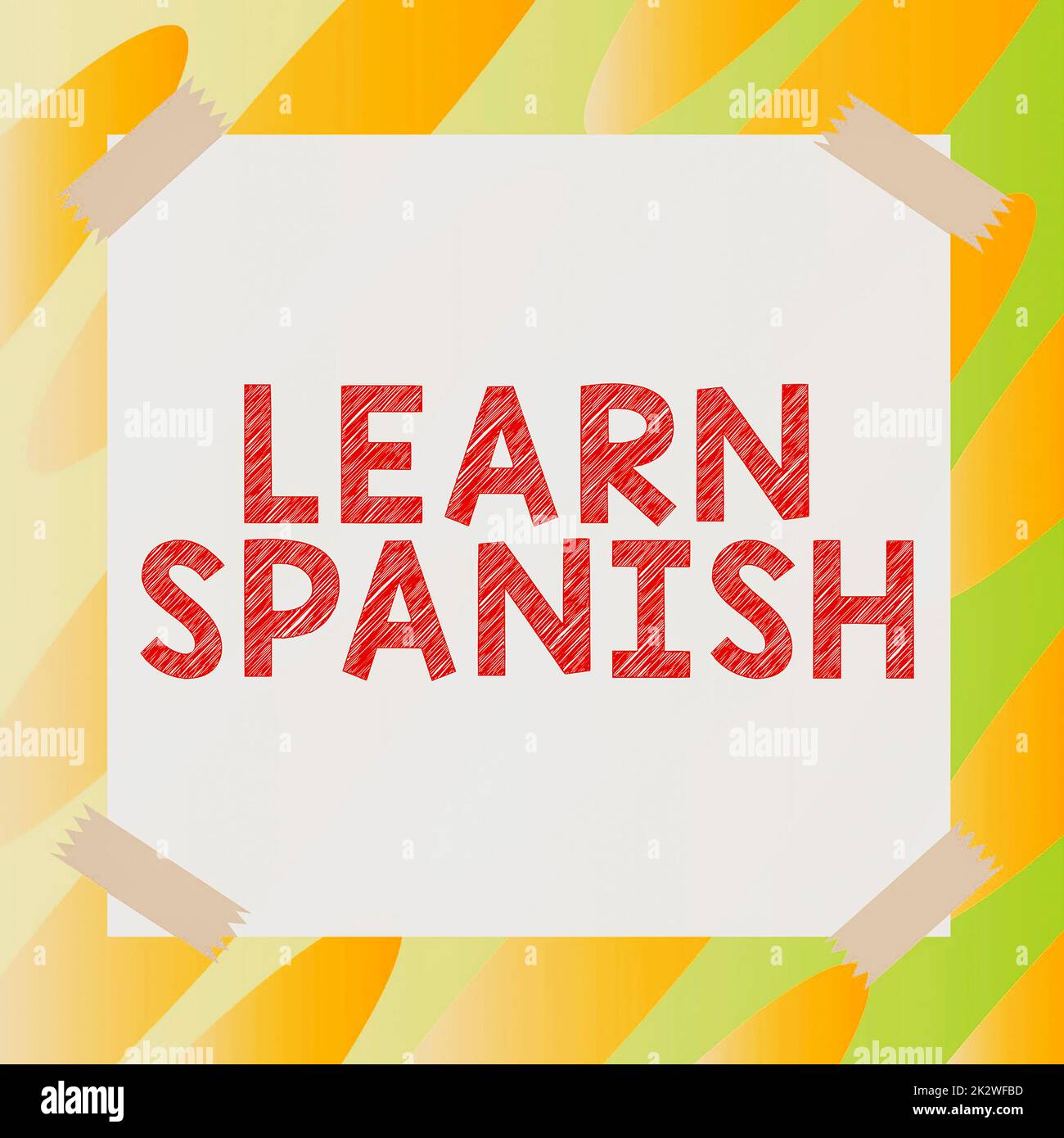 Handwriting text Learn Spanish. Word Written on Translation Language in ...