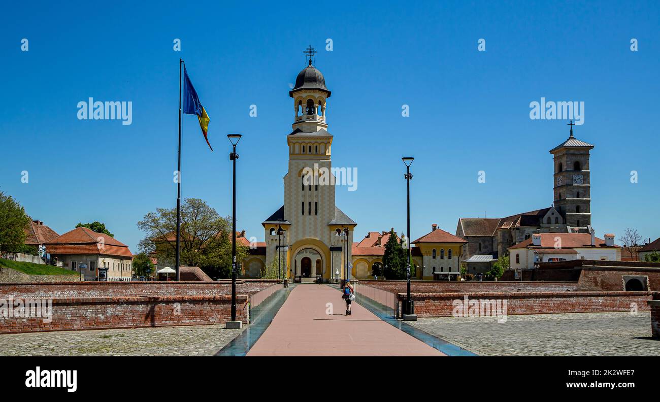 The Coronation Orthodox Cathedral in Fortress Of Alba Iulia, Transylvania, Romania Stock Photo ...