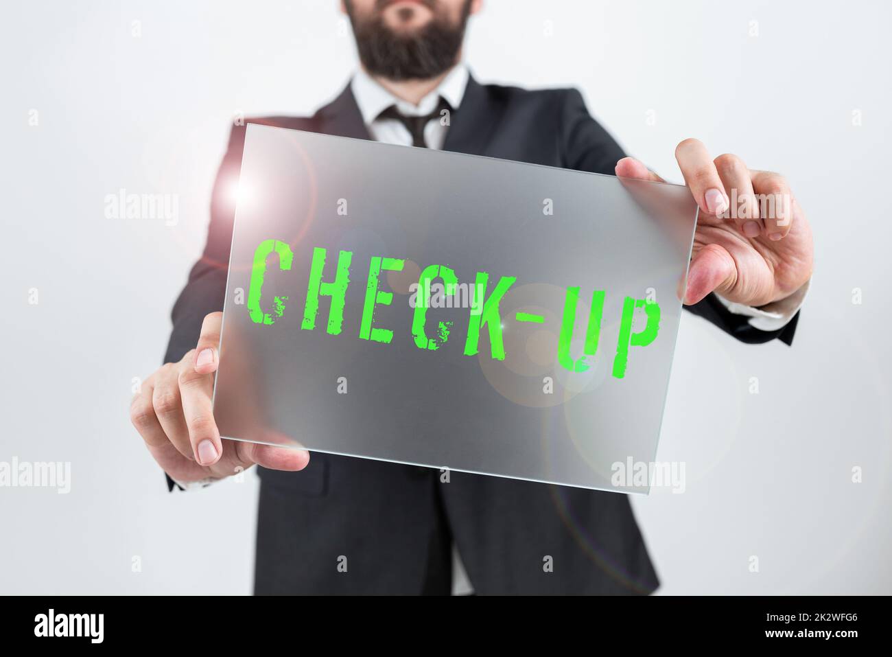 Hand writing sign Check Up. Business overview physical medical or ...