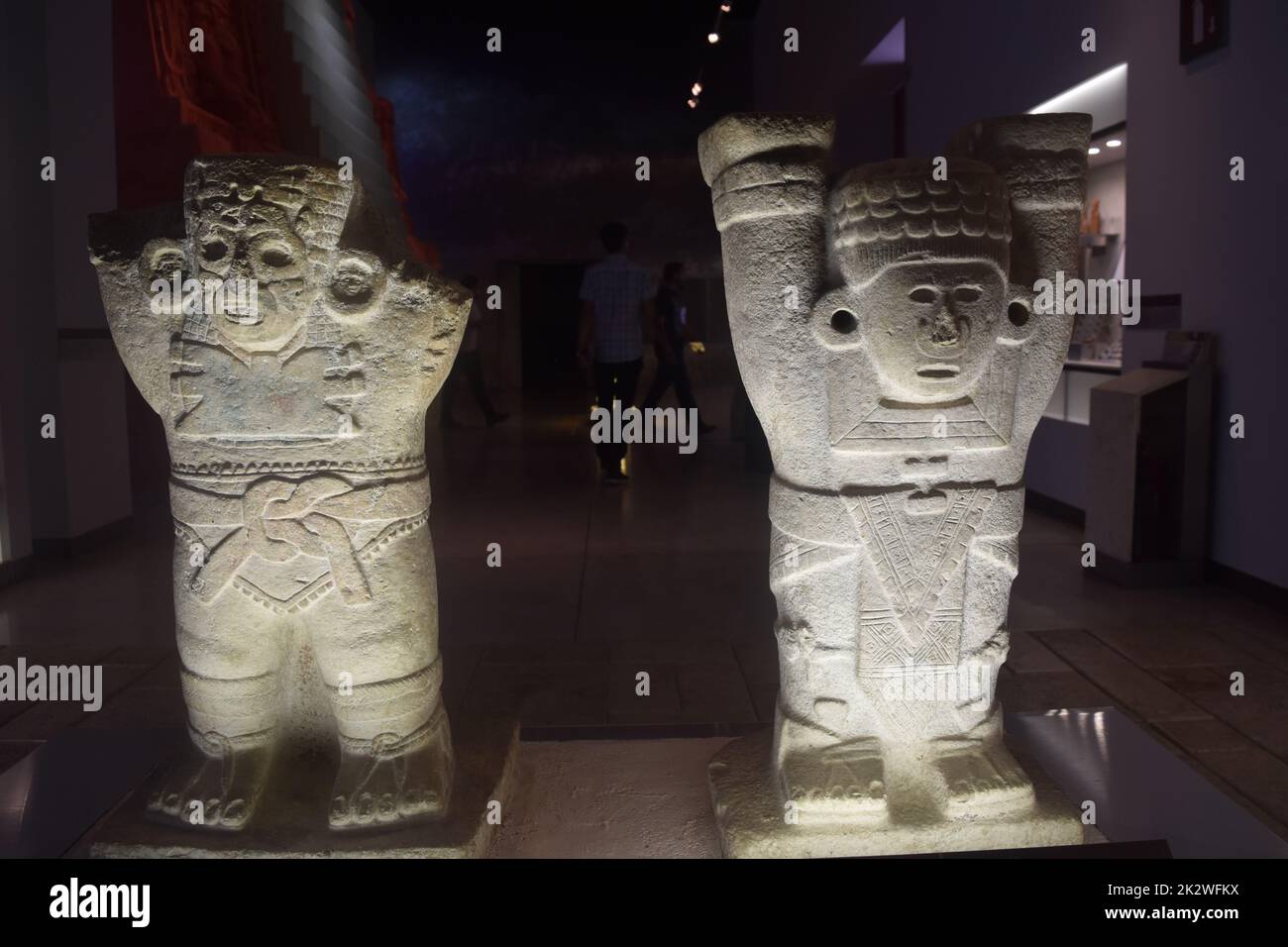Statues from the Maya Museum, Merida, Yucatan, Mexico Stock Photo - Alamy