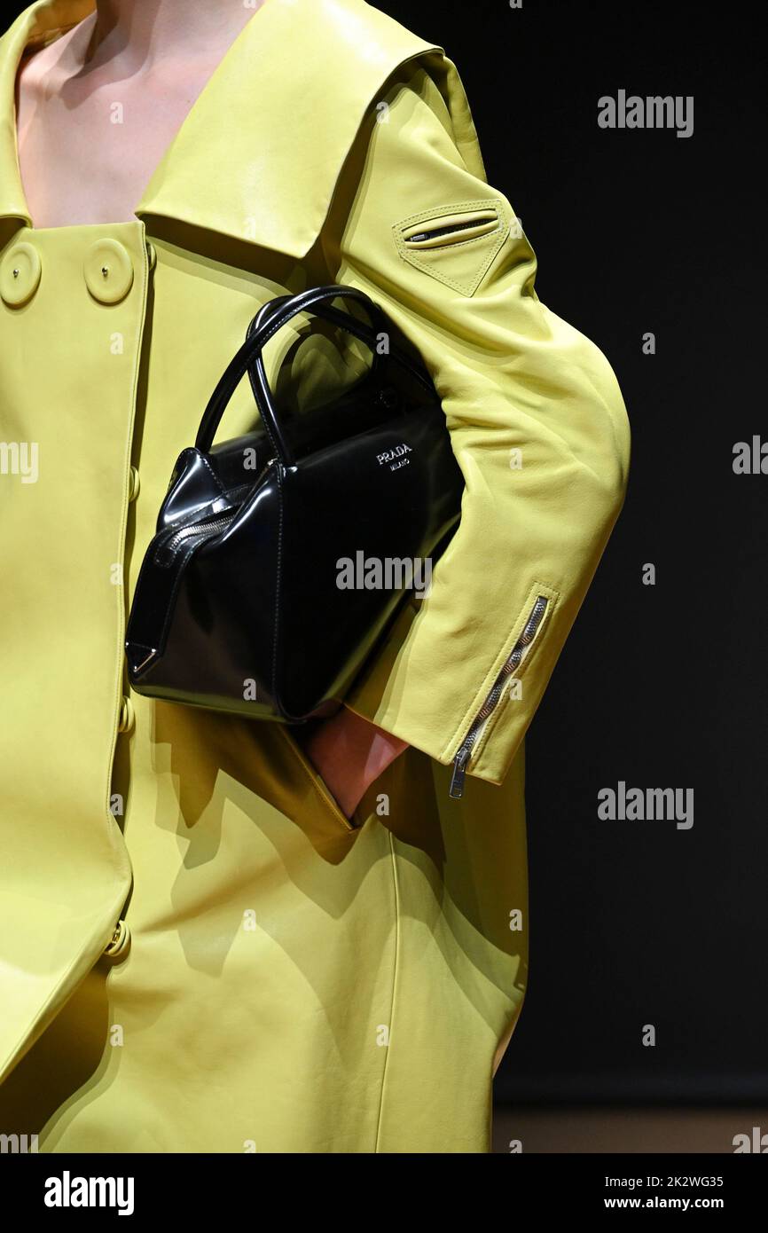 Details, accessories, handbags and shoes on the runway at the Prada ...