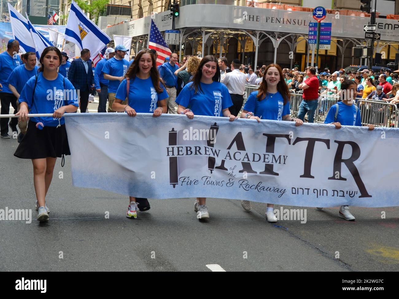 A view of annual Israel Day Parade along Fifth Avenue in New York City ...