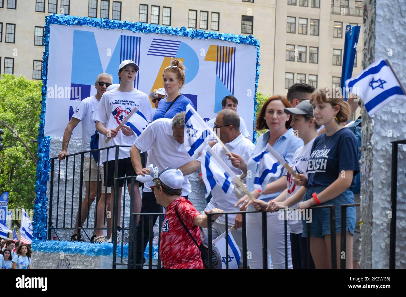 A view of annual Israel Day Parade along Fifth Avenue in New York City ...