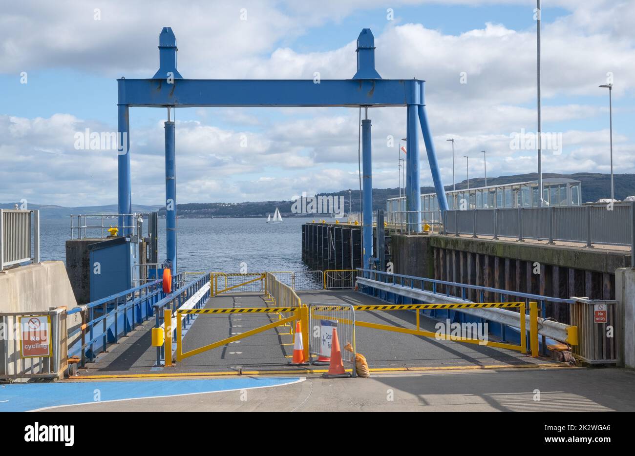 View straight on of ferry arrival and departure area, Dunoon, Argyll ...