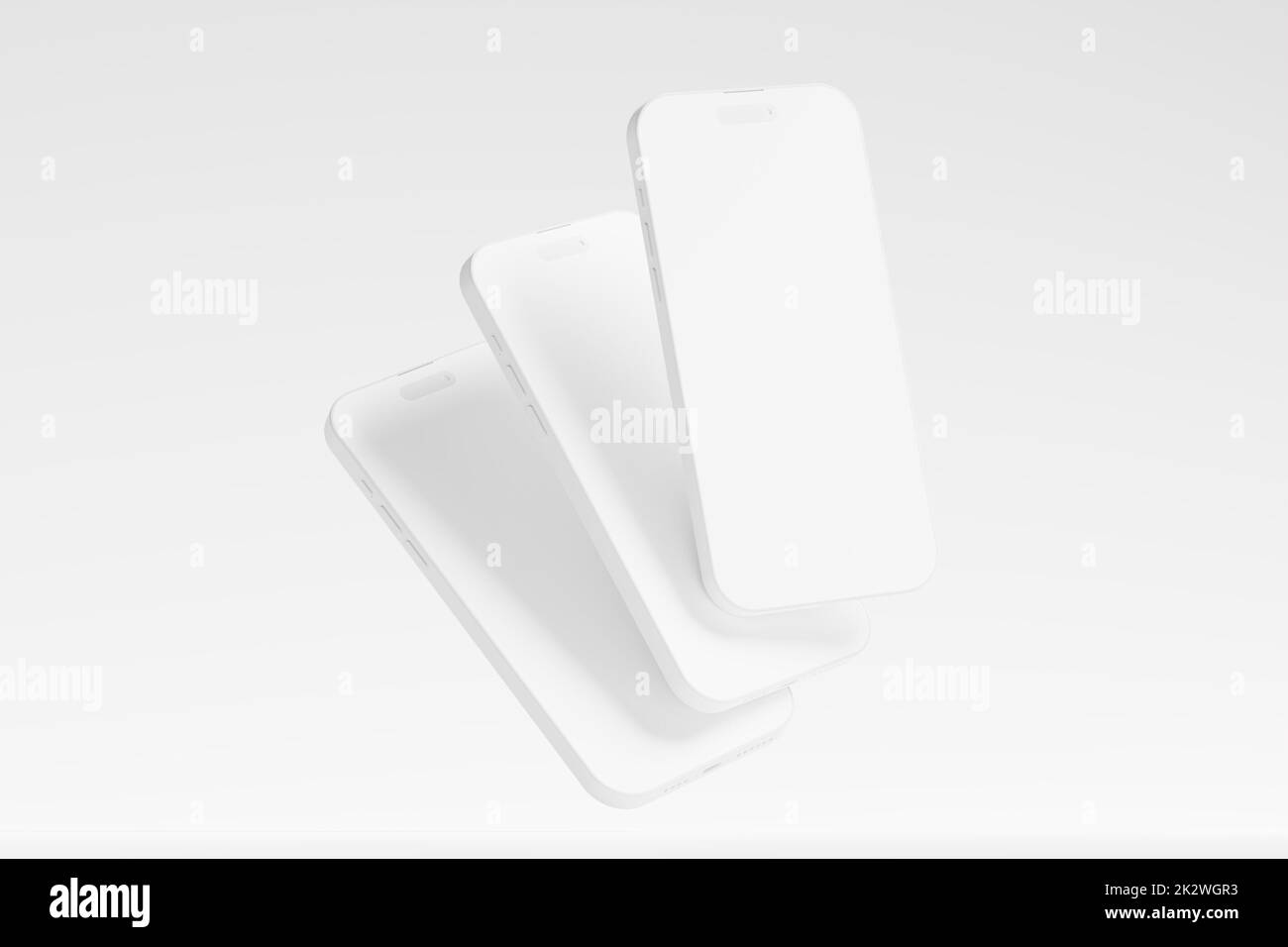Phone 14 Pro Max Clay 3D Rendering White Blank Mockup Stock Photo - Alamy