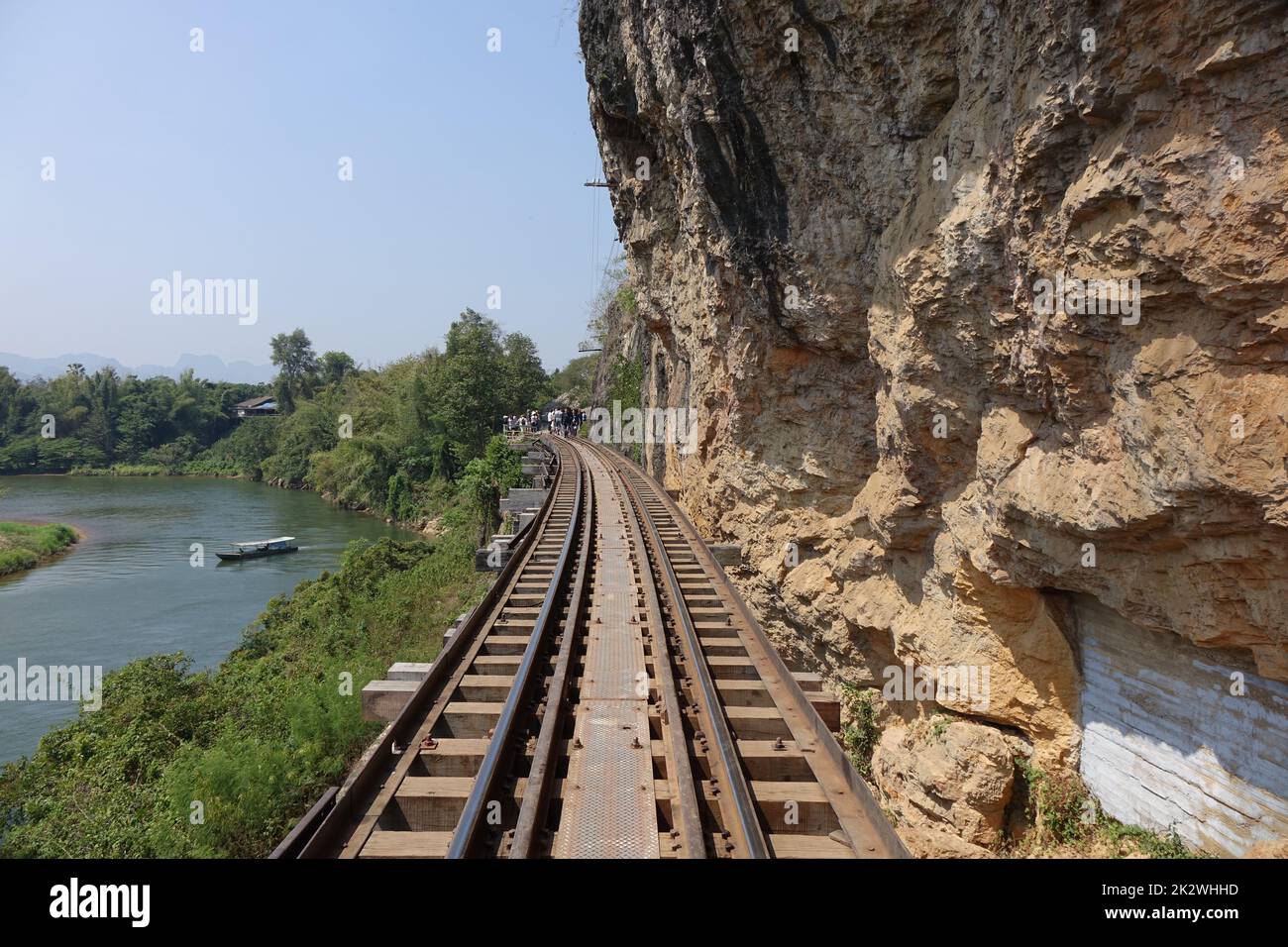 A train railway on the edge of the cliff Stock Photo - Alamy